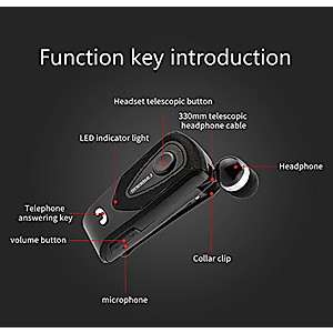 Fineblue F930 Wireless Freedom Business Bluetooth Headset Call Clarity Golden Blue Music No Bound Smart one Drag Two Bluetooth Earphone - Black