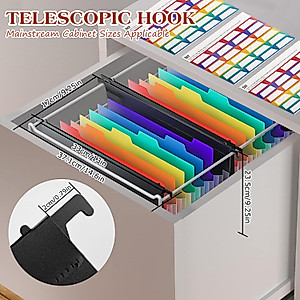 Plastic Expanding Hanging Folders for A4, Letter Paper Filing Cabinet, File Cabinet Organizer, Plastic Hanging Folders 7 Pockets Accordian Divider Folders Multi-Coloured Tabs (3)