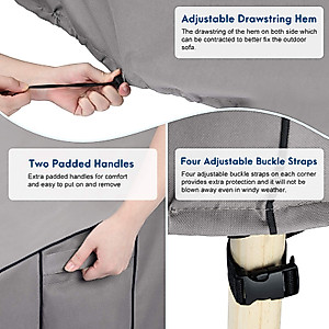 BOLTLINK Outdoor Patio Furniture Covers Waterproof ,Durable 3-Seater Sofa Cover Fits up to 76W x 32.5D x 33H inches