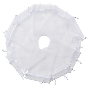 MAZYPO 100pcs White Organza Bags 2x3 inch Sheer Drawstring Gift Bags Jewelry Pouches Wedding Party Christmas Favor Gift Bags, Little Mesh Gift Pouches Mini Candy Bags for Small Presents Earrings