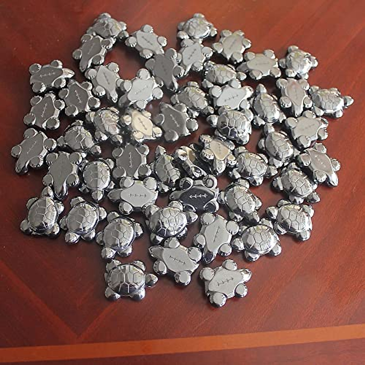 Gemstone crystal Hematite turtle pendant bead for necklace 1''