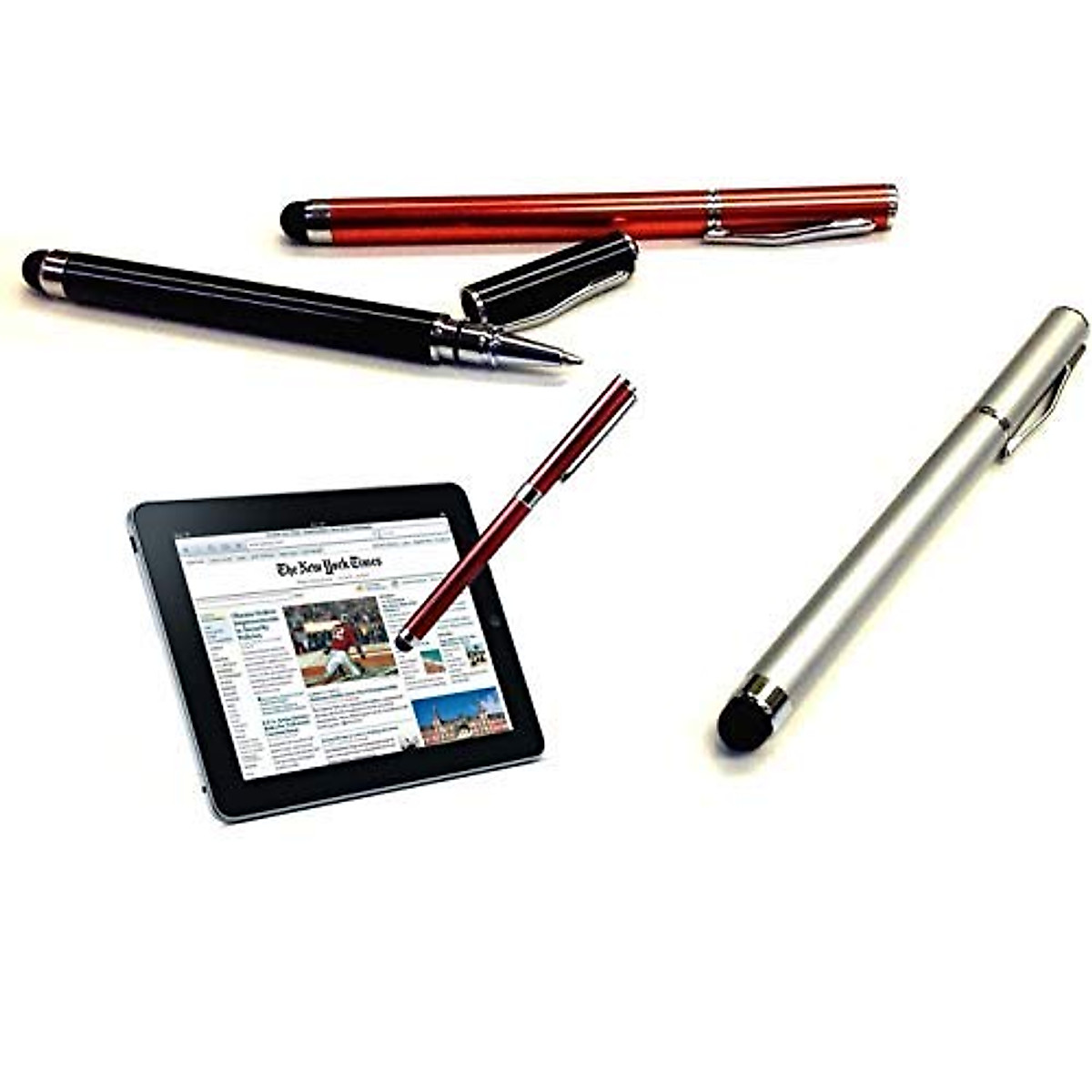 Tek Styz PRO Stylus + Pen Works for Plantronics BackBeat 903+ with Custom High Sensitivity Touch and Black Ink! [3 Pack-Black]
