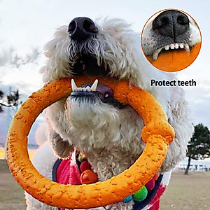 LaRoo Dog Toys for Large Dogs,Floatable Dog Flying Discs,3 Sizes Interactive Dog Ring Tug Toy, Funny Dog Teething Toys for Catch, Fetch