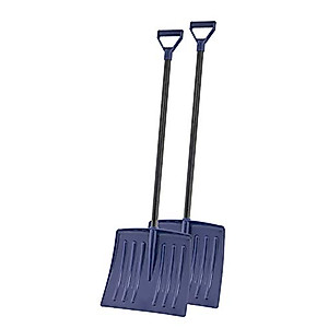 Superio Kids Snow Shovel for Driveway, Plastic Heavy Duty Shovel for Snow Removal with D Grip Metal Handle Small Navy Blue Kids Shovel Sturdy, 35“ Height, Durable Plastic 12" Wide Blade, Snow Fun (3)