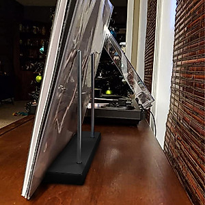 Tabletop Vinyl Record Holder – Record Display Now Playing-Perfectly with Record Collection Holders，Holds any Size Record -Doubles - Triple Gatefolds, even Box-Sets(Walnut)