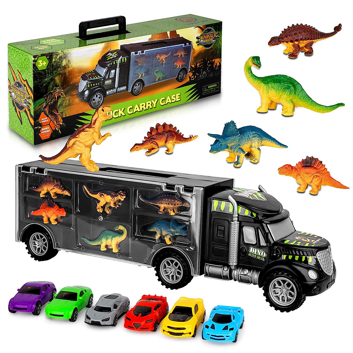 AOKESI Truck Toys for Toddler 3 4 5 6 Years Old Boys, Carrier Truck Vehicles Toy Set, Birthday Gift Toys for for Kids Age 3-5