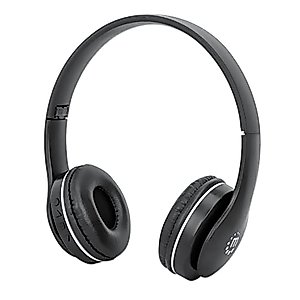 Manhattan Bluetooth On-Ear Headphones - Lightweight, 3.5mm Audio Port for Wired Use, Adjustable, Foldable, Padded Ear Cushion, Microphone & Controls – for Gym, School, Kids - 3 Yr Mfg Warranty–180641