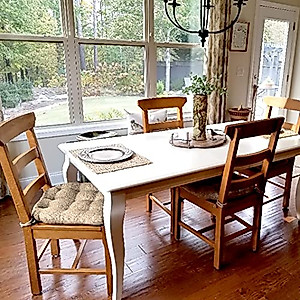 Barnett Home Decor Brisbane Camel Tweed Upholstery Chair Pads with Ties - Latex Foam Fill, Reversible - Made in USA (Tan/XL)