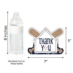 Big Dot of Happiness Batter Up - Baseball - Shaped Thank You Cards - Baby Shower, Birthday Party Thank You Note Cards with Envelopes - Set of 12