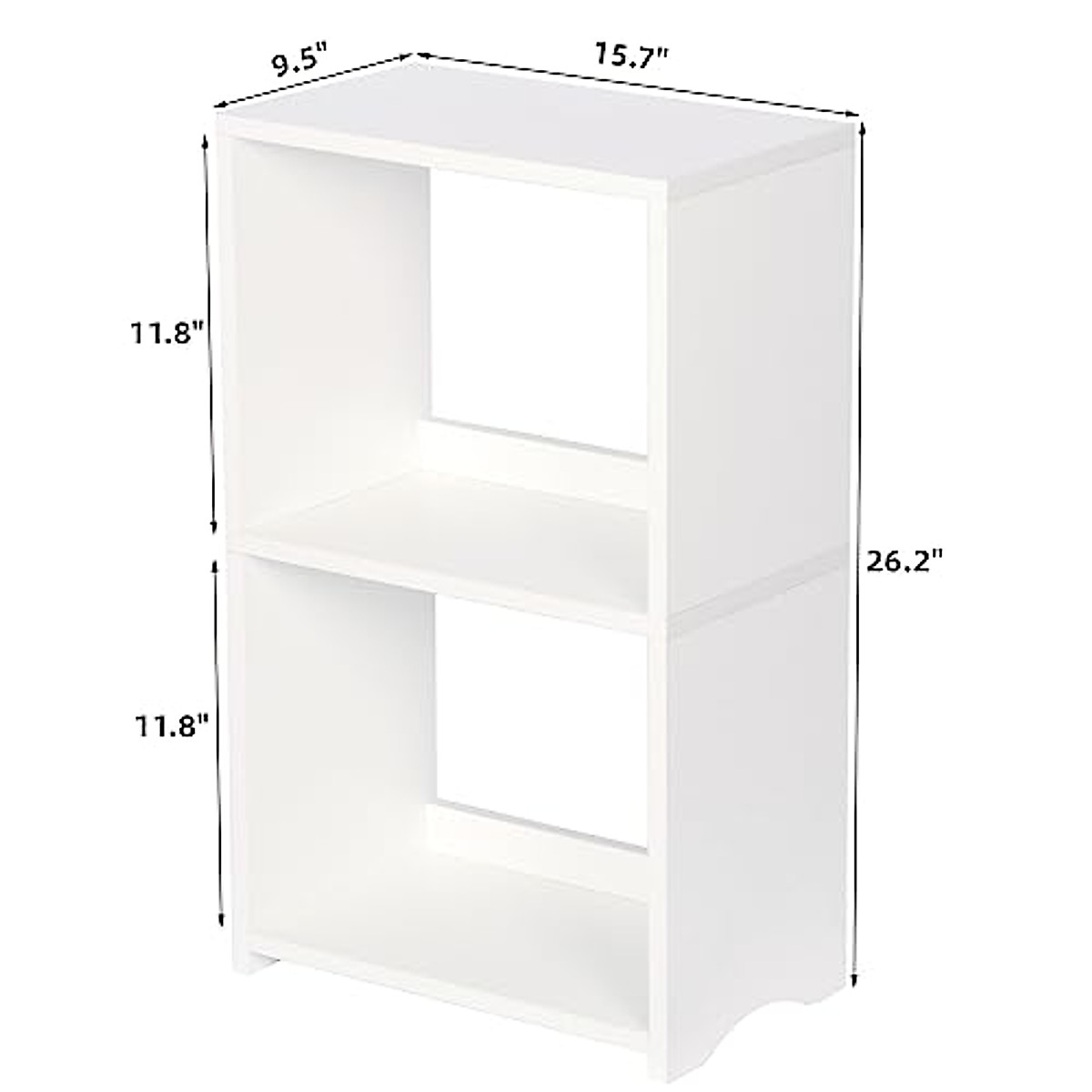 PIKPUK Side Table, Narrow End Table with Storage Shelf, Minimalist Bedside Tables Nightstand, Small Bookshelf Bookcase, Wooden Storage Shelves, Display Rack for Bedroom, Living Room, Office, White.