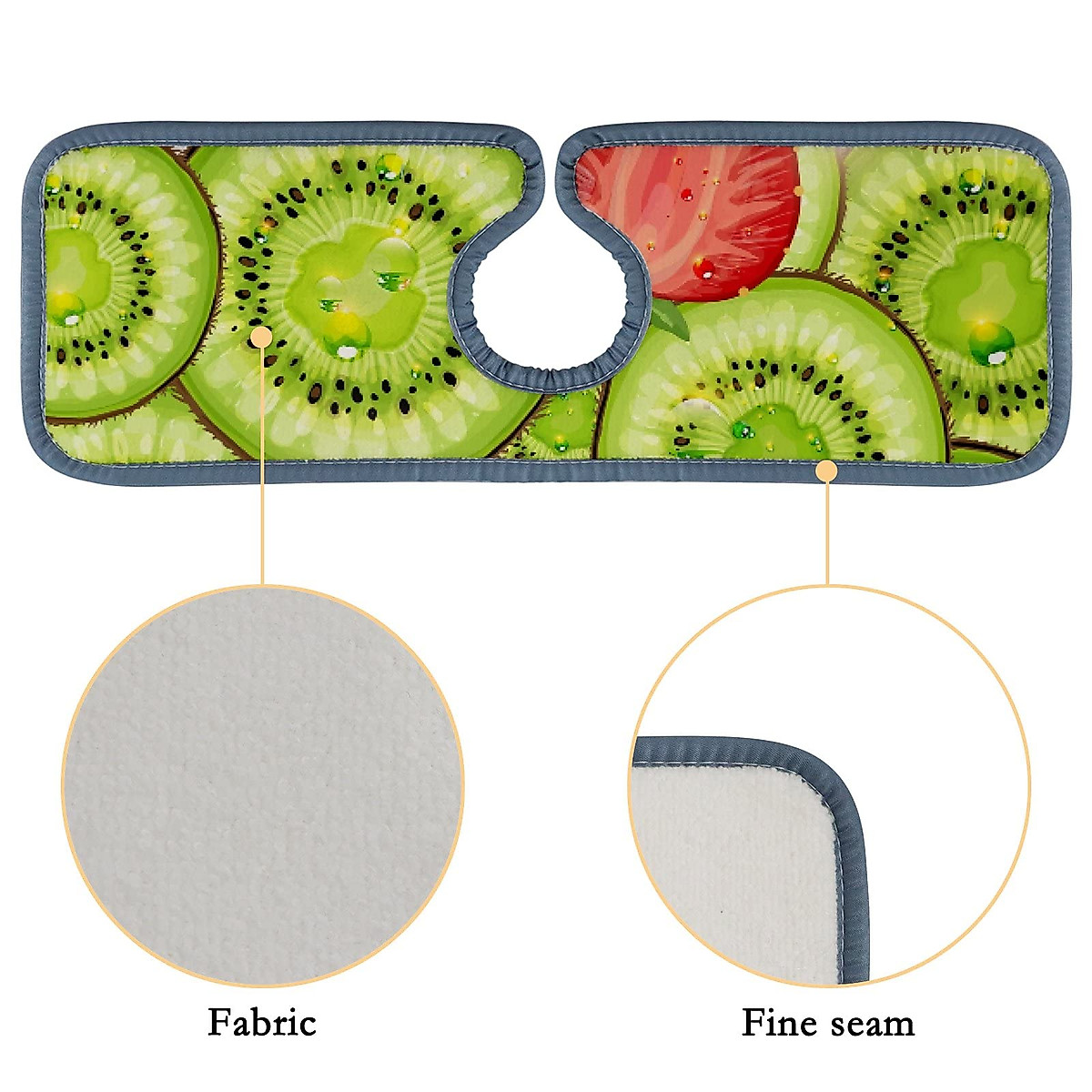 Kitchen Faucet Absorbent Mat 2 Pieces Summer Kiwi Fruit Faucet Sink Splash Guard Bathroom Counter and RV,Faucet Counter Sink Water Stains Preventer