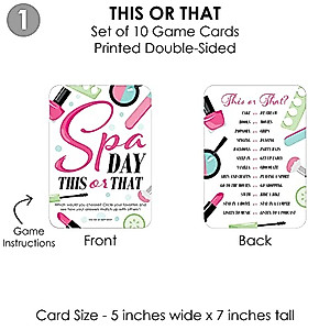 Big Dot of Happiness Spa Day - 4 Girls Makeup Party Games - 10 Cards Each - Gamerific Bundle