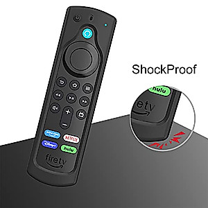 CaseBot Remote Case for Fire TV Stick 4K Max/Fire TV Stick (2nd and Later) / Fire TV Stick Lite/Fire TV Cube - Anti-Slip Silicone Cover for Alexa Voice Remote (2nd Gen and 3rd Gen), Black