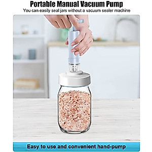Mason Jar Vacuum Sealer for Foodsaver Vacuum Sealer Machine Mason Jar Sealer Vacuum Kit for Wide-Mouth & Regular-Mouth Mason Jar with Accessory Hose and A Manual Portable Vacuum Pump and Lid Opener