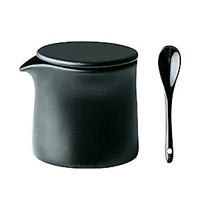 123Arts Multi Ceramics Sugar Bowl Seasoning Pot Storage Cream Jar with Lid And Spoon,5oz