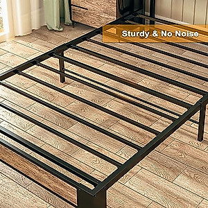 LIKIMIO Twin Bed Frames, Storage Headboard with Charging Station, Solid and Stable, Noise Free, No Box Spring Needed, Easy Assembly (Walnut and Beige)