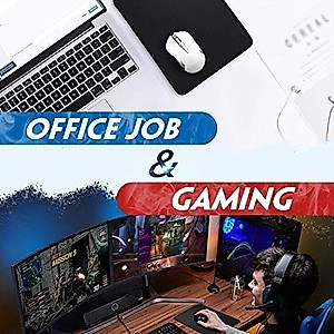 Large Mouse Pad 12x10 with Non-Slip Rubber Base, Premium-Textured & Waterproof Mousepad with Stitched Edges, Mouse Gaming Mat for Computers, Laptop, Office & Home, Black, Soft.