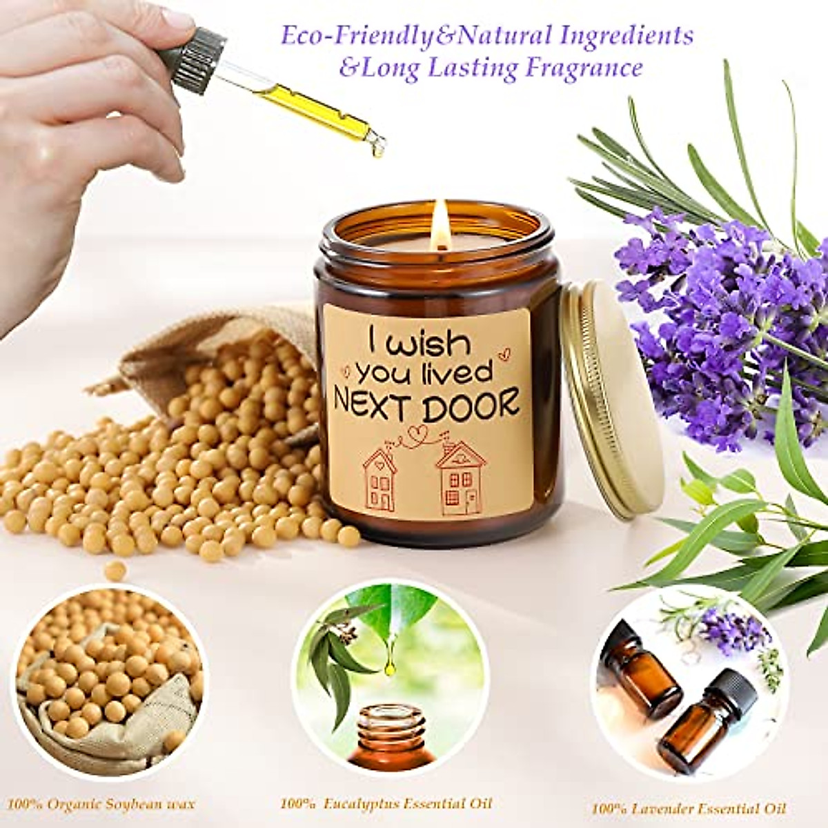 Birthday Gifts for Women Men,Gifts for Girlfriend Sister,Valentine's Day Gift.Friendship Gifts for Best Friends,Lavender Scented Candles for Birthday Gifts,Housewarming Gifts ect(7oz)