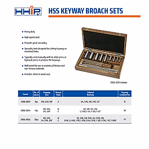 HHIP 2006-0054 18 Piece Keyway Broach Set