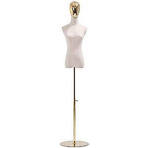 Tailors Dummy Female Mannequin Body with Plating Face and Round Base| for Dress Form Display Stand Dressmakers Dummy