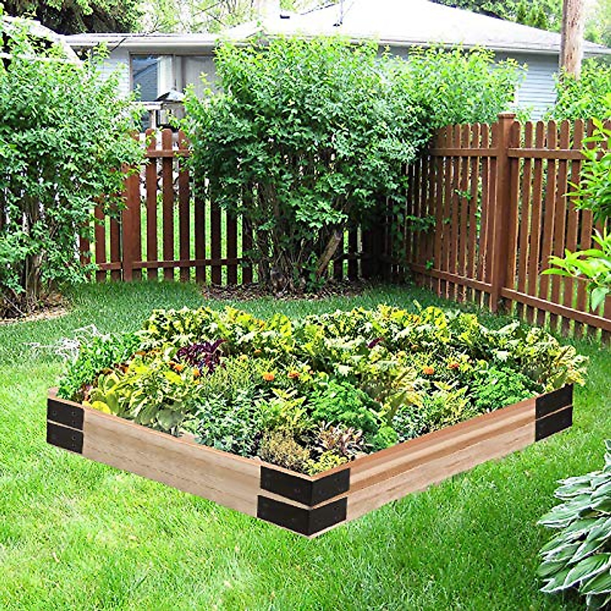 16 Pcs Garden Bed Corner Bracket- Black Pre-drilled Metal Garden Bed Corner Braces with M4 × 20MM Screws Planter Box Right Angle Brackets for Connecting Garden Bed