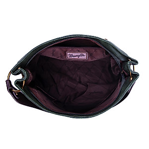Wrangler Hobo Purses for Women Vegan Leather Shoulder Medium Purses and Handbags Dark Green Bag WG20-918DGN