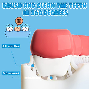 6 Pieces Kids U Shaped Toothbrush, Food Grade Soft Silicone Brush Head Whitening Massage Toothbrush U-Type Toothbrush Whole Mouth Toothbrush with Handle for Kids 2-8 Years Old (Blue)