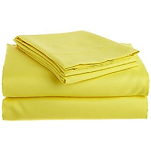 Luxora Bedding Heavy Wight 100% Egyptian Cotton, 1000 Thread Count Sheet Set Full Size Yellow Bed Sheets,8 Inches Deep Pocket