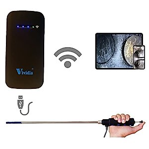 VA-400-WiFi Bundle: Vividia Ablescope VA-400 USB Rigid Articulating Borescope Plus W03A WiFi Box for iOS Tablets iPhone and Android Phone and Tablet