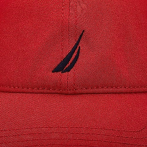 Nautica Men's Twill 6-Panel Cap,Deck Red,One Size
