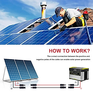 Feotech Twin Wire 75FT Solar Extension Cable - 10AWG(6mm²) Solar Panel Connector, with 6 Pairs-IP67-Male/Female Solar connectors for Outdoor Automotive RV Boat Marine Solar Panel- Black & Red