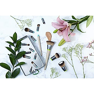 EcoTools Interchangeables Total Renewal Eye Makeup Brush Kit, Customizable Makeup Brushes for Eyeshadow, Travel-Friendly Kit, Eco-Friendly Synthetic Bristles, Cruelty Free & Vegan, 9 Piece Set