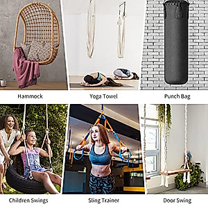 Morzejar 360°Rotating Hammock Hanging Kit - Heavy Duty Hanging Hooks for Swing Hanging Hook kit Stainless Steel 1000 lb Loading Hammock Hooks for Trapeze, Yoga, Boxing Bag, Hammock Chair, Porch