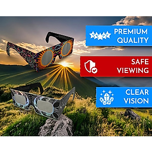 Solar Eclipse Glasses (5 pack) ISO 12312-2 Compliant, AAS Recognized - USA
