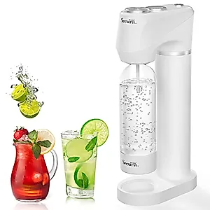 Secura Home Sparkling Water Machine, Cordless Soda Maker with Pressure Gauge, Quick & Customize Carbonation for Any Drink, with BPA Free PET Bottle, Compatible 60L CO2 Exchange Cylinder (NOT Included)