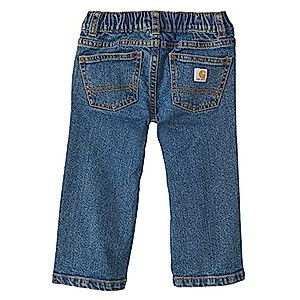 Carhartt Baby Boys Relaxed Fit Denim 5-Pocket Bootcut Jeans, Medium wash, 18 Months