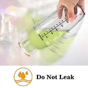 Plastic Cocktail Shaker 4 Pack 24oz Drink Mixer Gift Boxed With 4 Pack Ounce Cup Clear Bar Set