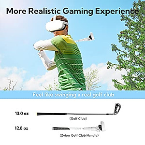 ZYBER Golf Club Attachment for Oculus Quest 2 Accessories, Golf Club Handle Adapter for Meta Quest 2 Controller, Come with Golf Posture Correction Tools, Enhance VR Golf Game Experience