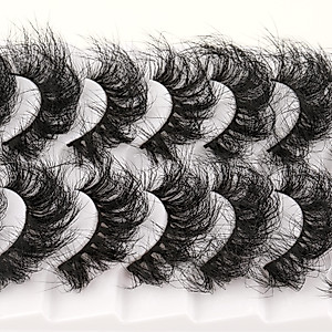 Mink Lashes D Curl Lashes Strips Fluffy False Eyelashes Full Volume Messy Fake Lashes 10 Pairs 5 Styles Mink Lash Pack