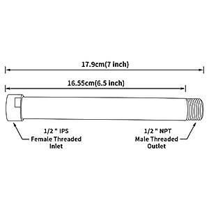 G-Promise Solid Brass Shower Head Extension Arm, 7 Inch Shower Arm Extension, Shower Head Extender, Lower Shower Head, All Solid Brass Construction, Chrome (shower arm extension)