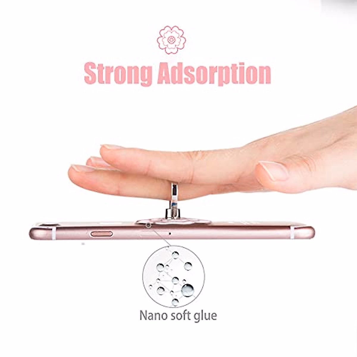 Bonitec Cell Phone Ring Holder Stand Flower 360 Rotation Phone Holder Ring Grip Kickstand Compatible with Most of Smartphones, Gold