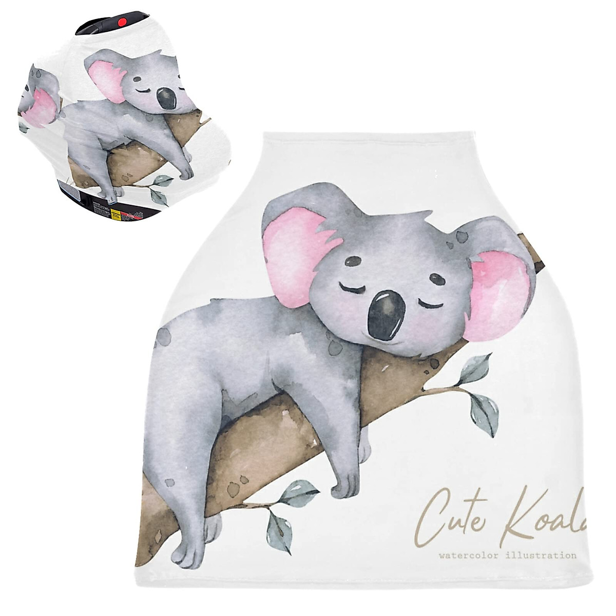 Nursing Cover Breastfeeding Scarf Cartoon Cute Koala - Baby Car Seat Covers, Infant Stroller Cover, Carseat Canopy(801e)