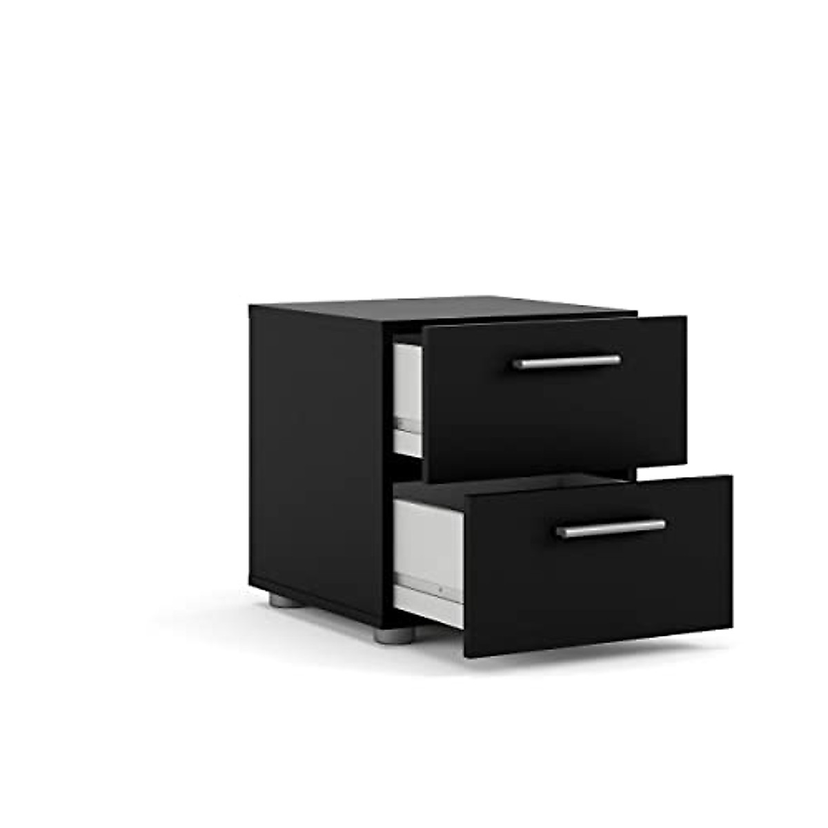 Tvilum 2 Drawer Bedroom Nightstand Nighstand, 15.75 in x 15.85 in x 16.65 in, Black