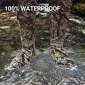 Obcursco Hunting Boots for Men, Waterproof Insulated 6mm Neoprene Rubber Boots for Hunting and Outdoor Activities (Camo, 10)