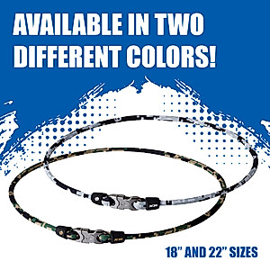 Phiten X30 Digital Camo Titanium Necklace - Sport Necklace Permeated with Aqua Titanium Technology for Neck and Shoulder Tension - Power Elastomer Core with Micro Titanium Spheres - Night, 18 Inch