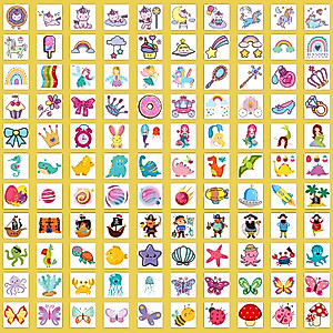 Partywind Temporary Tattoos for Kids, 204 Individually Wrapped Sheets Kids Tattoos Stickers, Kids Birthday Party Supplies, Gifts for Goodie Bag Fillers, Toys for Boys and Girls