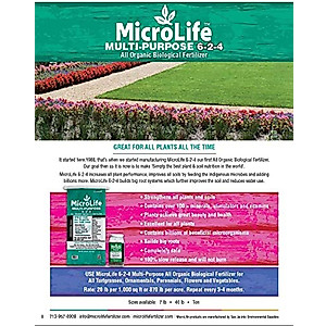 MicroLife Multi-Purpose (6-2-4) Professional Grade Granular Organic Fertilizer for All Plants All the Time, 40 LBS