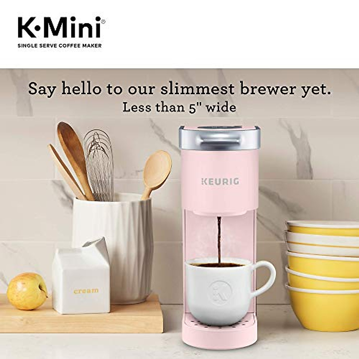 Keurig K-Mini Single Serve K-Cup Pod Coffee Maker, Dusty Rose, 6 to 12 oz. Brew Sizes