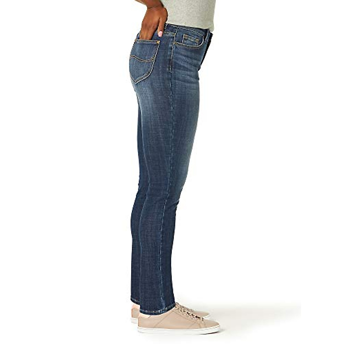Lee Women's Slim Fit Skinny Leg Midrise Jean, Lagoon Blue, 12 Short