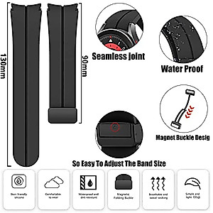 BMINEN Bands Compatible for Samsung Galaxy watch 5 Pro band 45mm/Galaxy Watch 6/5/4Band 44mm 40mm, Soft Silicone Strap Wristbands for Galaxy Watch 6claisc Band 43mm 47mm，watch 3 41mm for Women Men